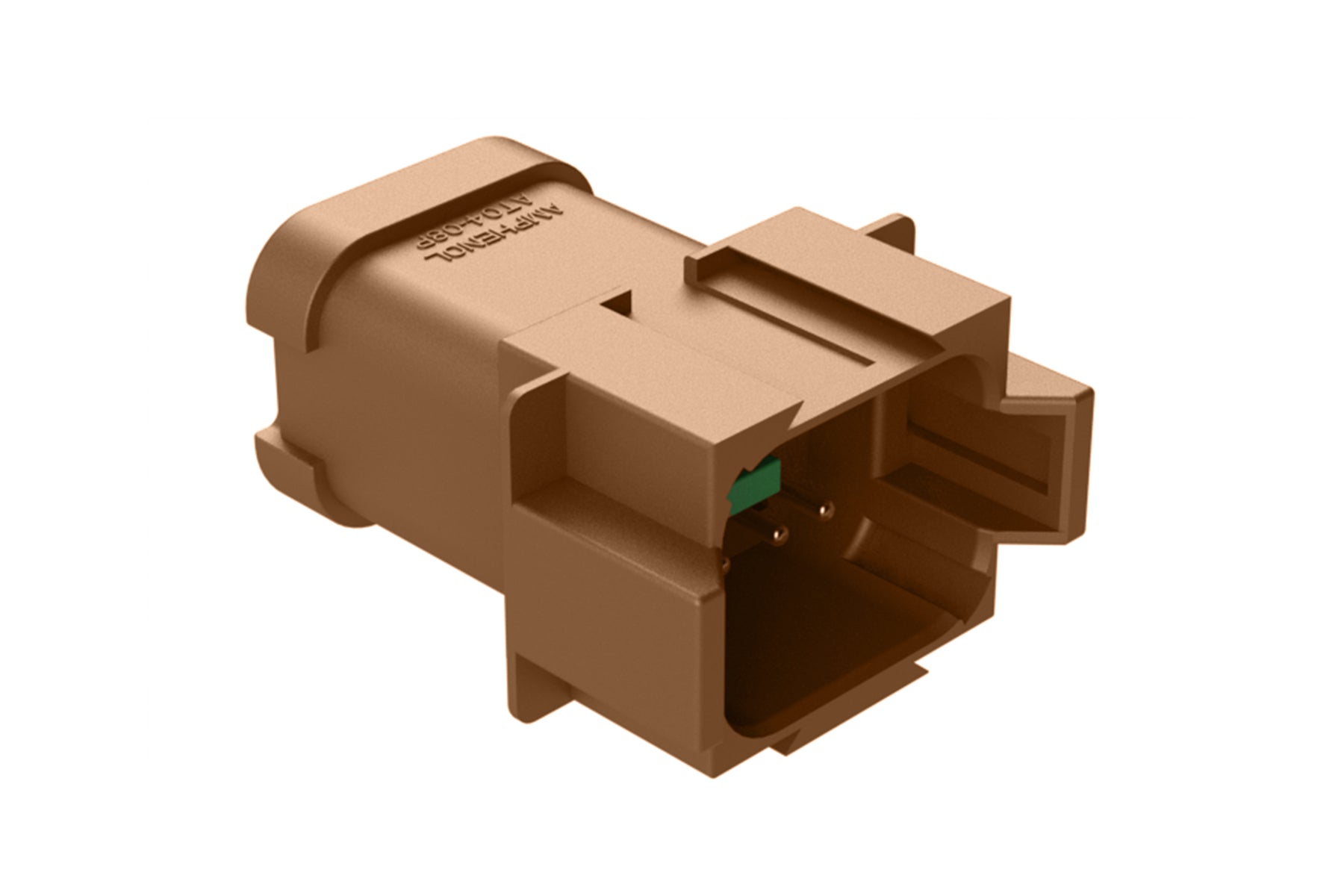 AT04-08PD-P021 8-way receptacle, (1) 8 Pin busbar=52 amps, nickel plat ...