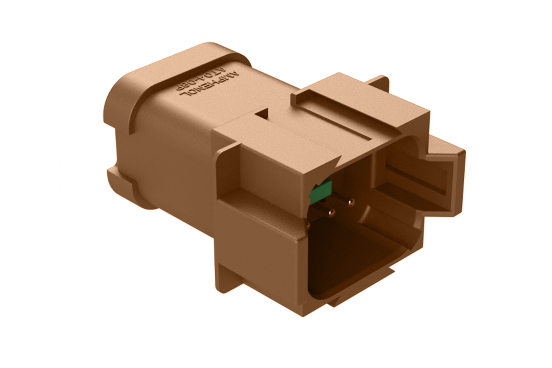 AT04-08PD-P026 8-way receptacle, (2) 4 Pin busbar=26 amps, nickel plat ...