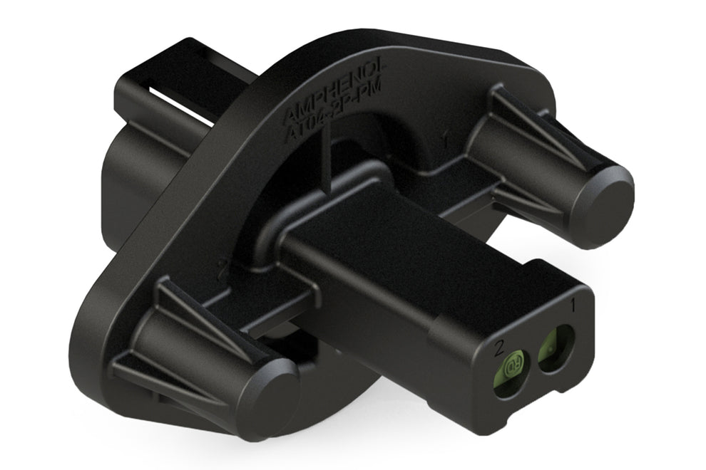 AT04-2P-PM14 2 Position Receptacle, Pin, Nickel, Panel Mount, Self-Thr ...