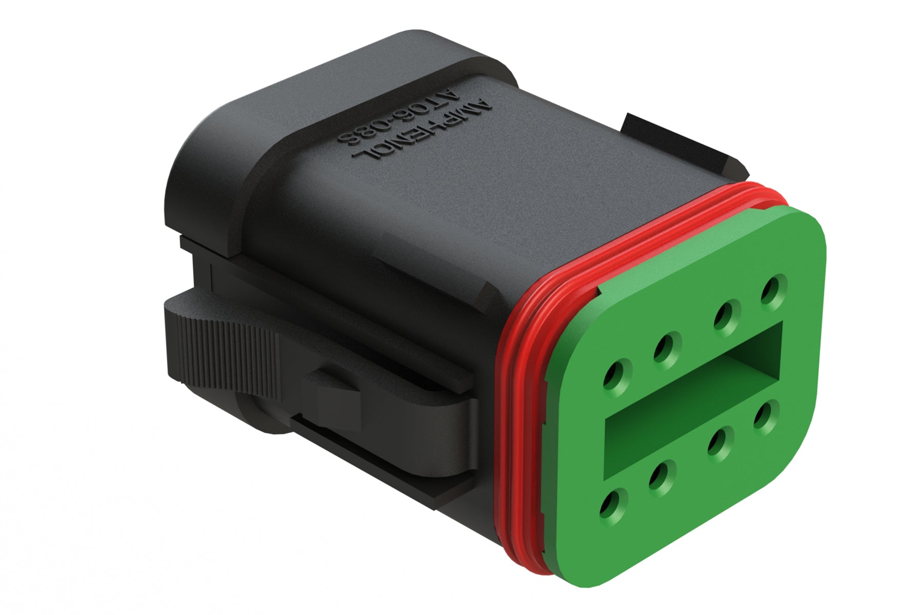 AT06-08SA-SSBLK 8-Way Plug, Female Connector with A Position Key and S ...