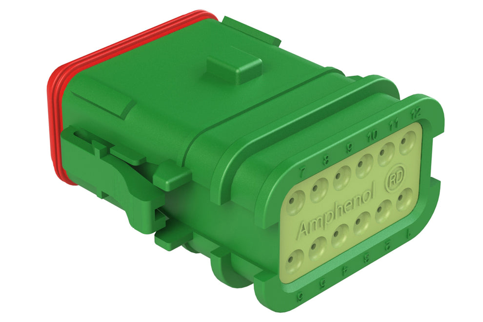 AT06-12SA-OMRDGRN 12 Position Overmolded Plug, Socket, Reduced Seal, K ...