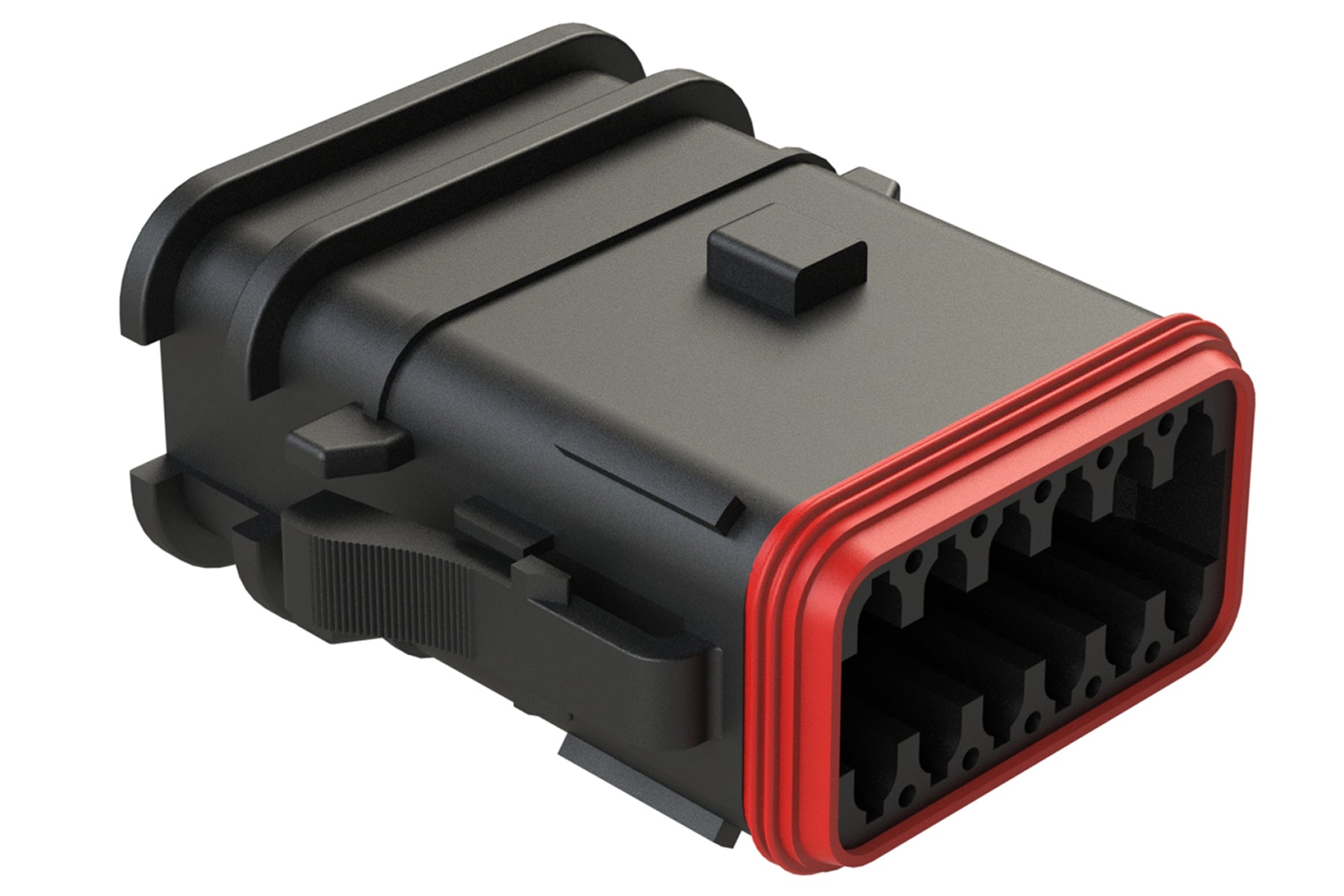 AT06-12SB-OMRDBLK 12 Position Overmolded Plug, Socket, Reduced Seal, K ...