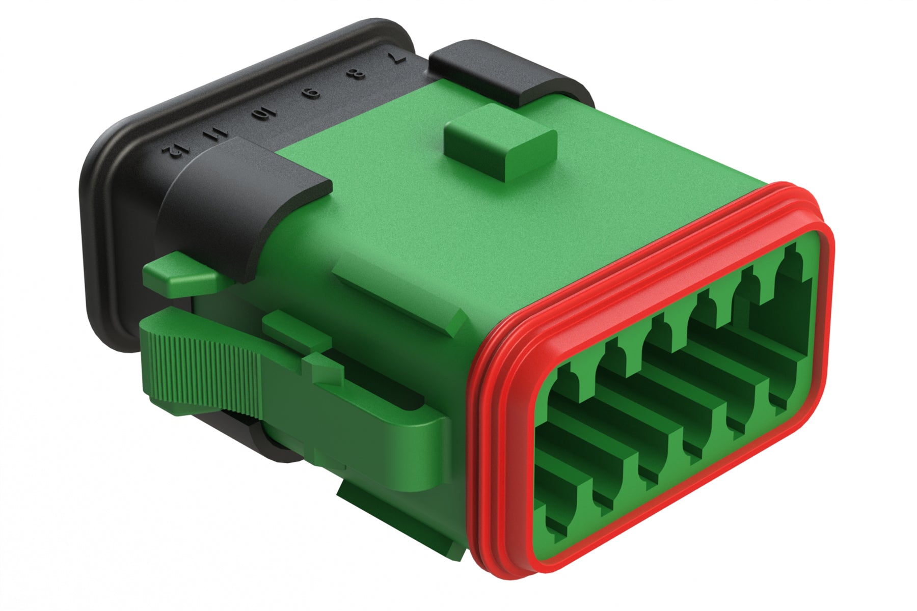 AT06-12SB-SRGN 12-Way Plug Female Connector with Strain Relief Endcap ...