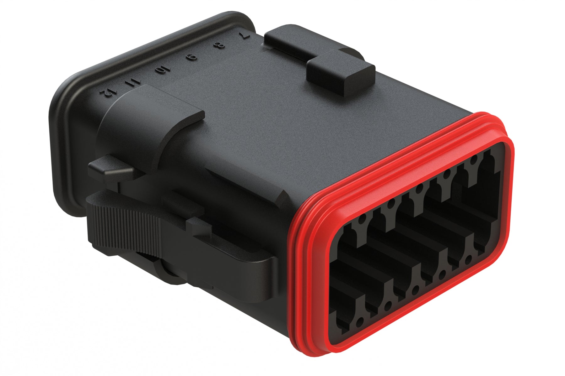 AT06-12SC-SRBK 12-Way Plug Female Connector with Strain Relief Endcap ...
