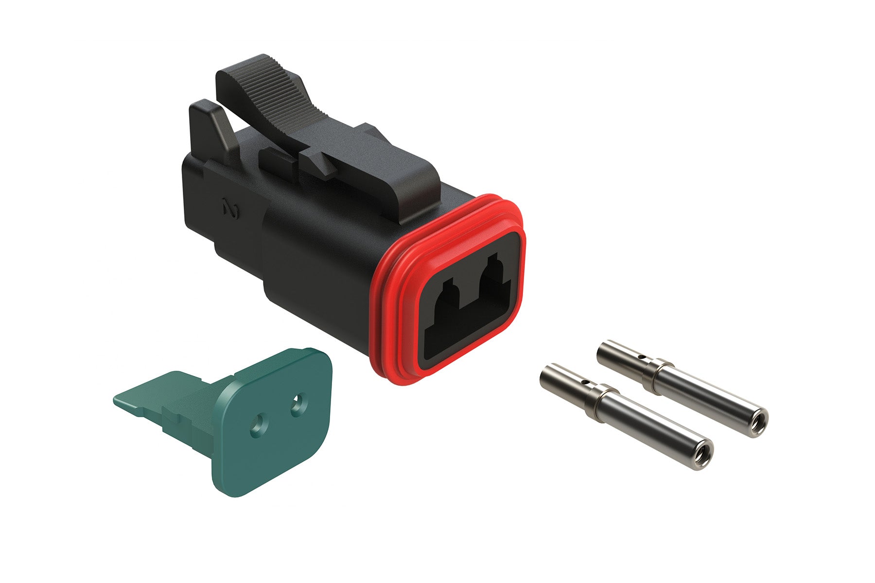 AT06-2S-KIT01BLK 2 Position Plug, Wedge and Contacts Kit, Socket, Blac ...