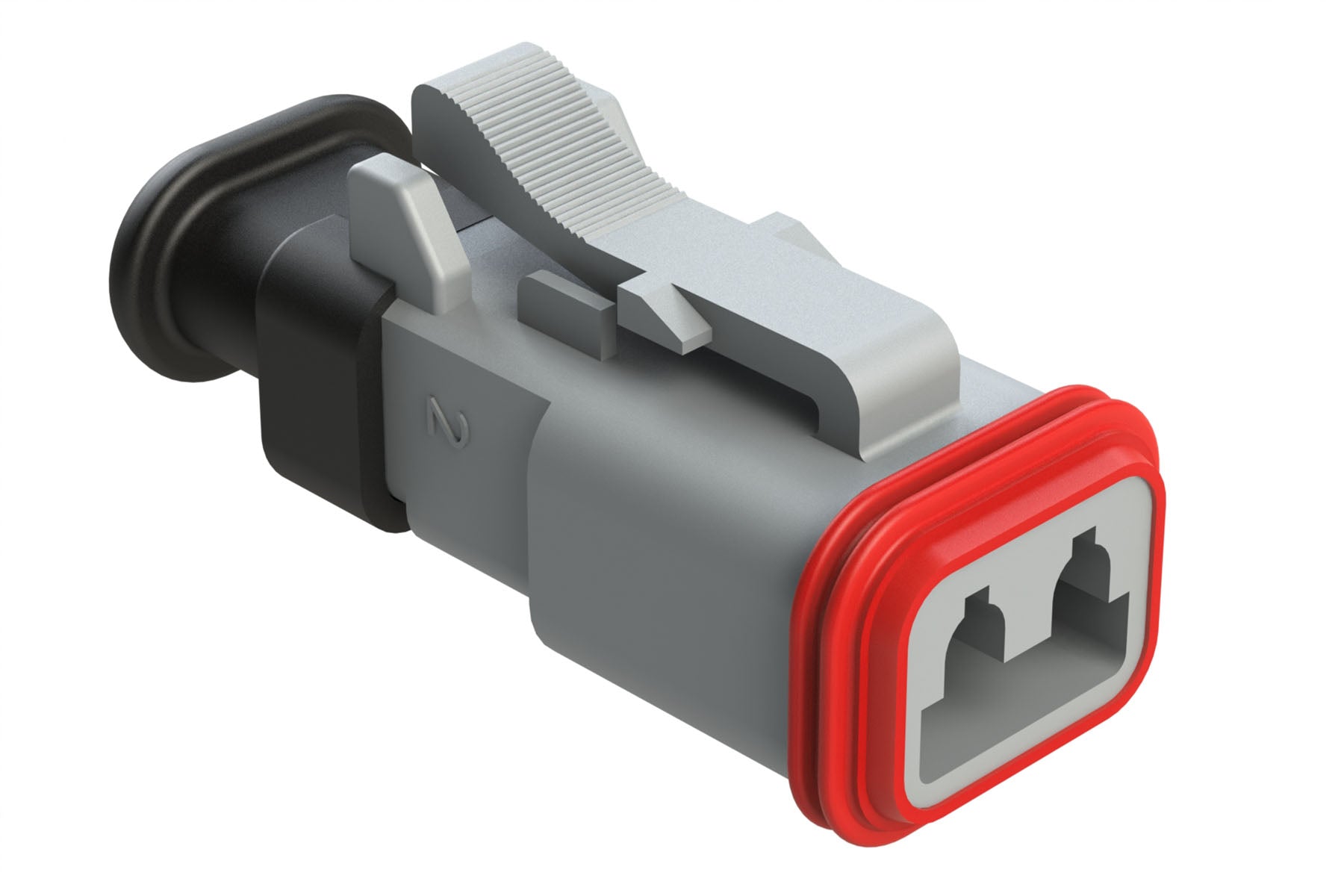 AT06-2S-SR02GRY 2-Way Plug Female Connector with Strain Relief Endcap ...