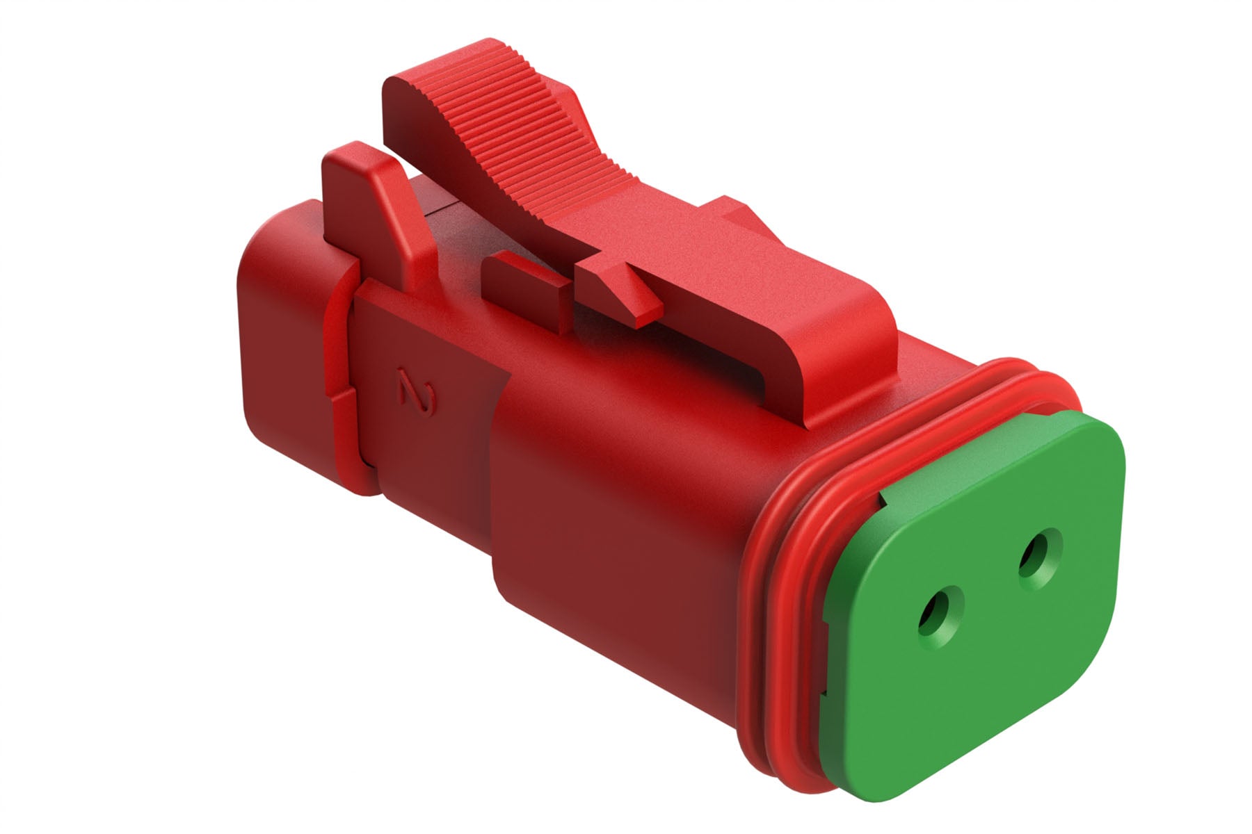 AT06-2S-SS01RED 2-Way Receptacle, Female Connector with Solid Rear Gro ...
