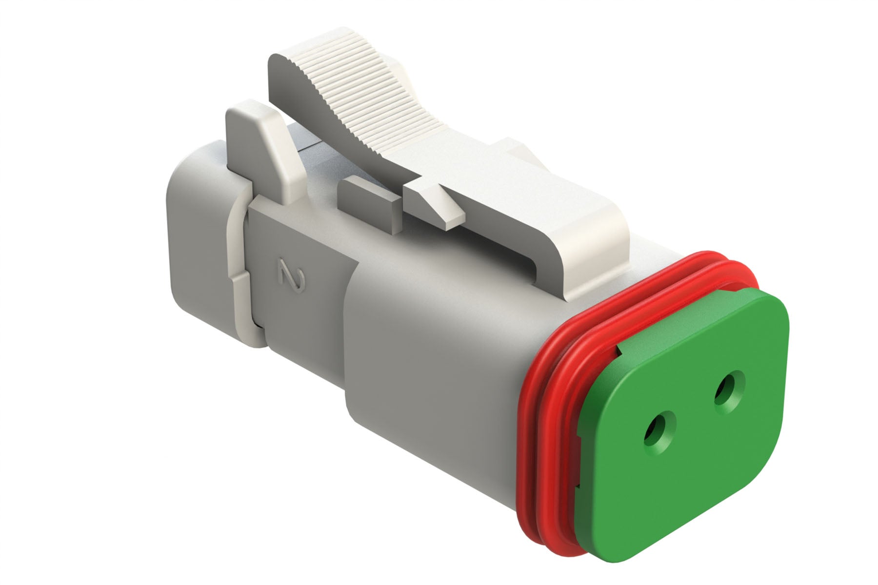AT06-2S-SS01WHT 2-Way Receptacle, Female Connector with Solid Rear Gro ...