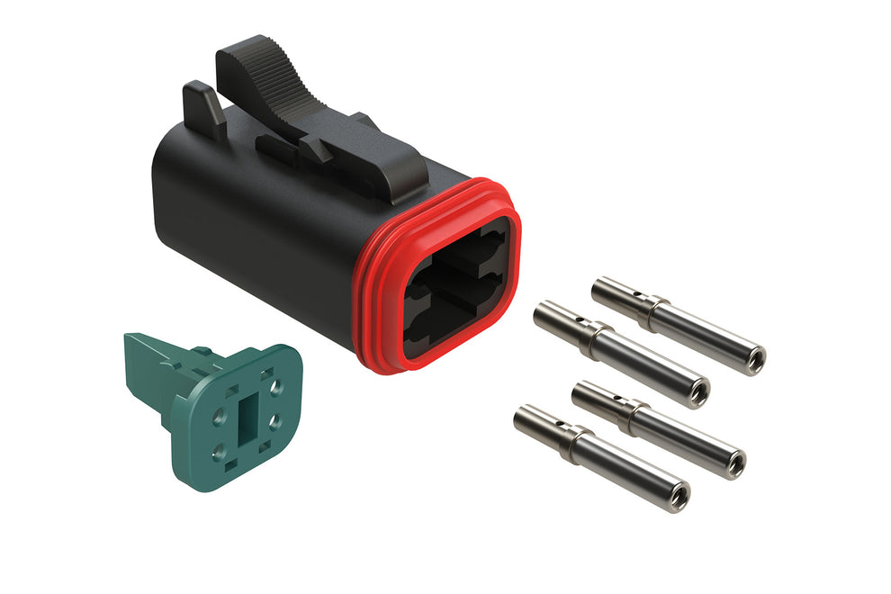 AT06-4S-KIT01BLK 4 Position Plug, Wedge and Contacts Kit, Socket, Blac ...