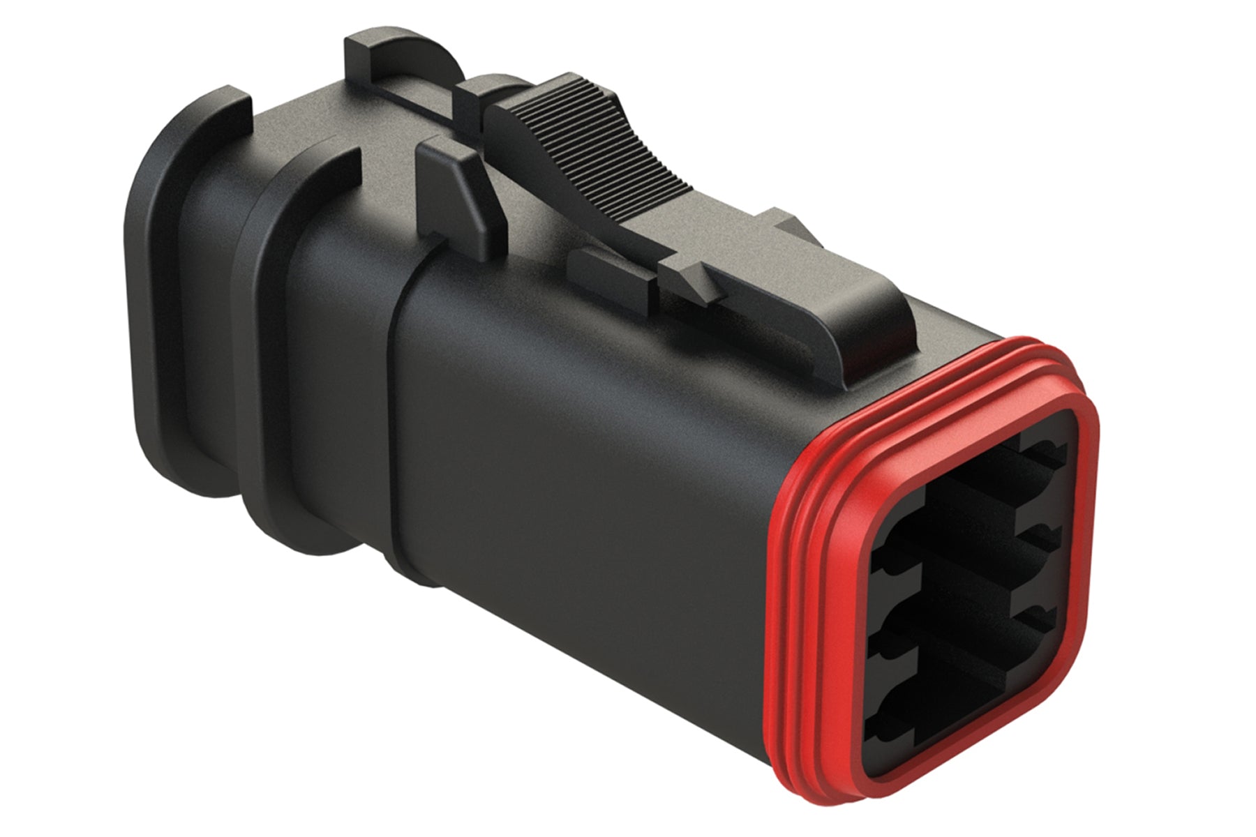AT06-6S-OMRDBLK 6 Position Overmolded Plug, Socket, Reduced Seal, Blac ...