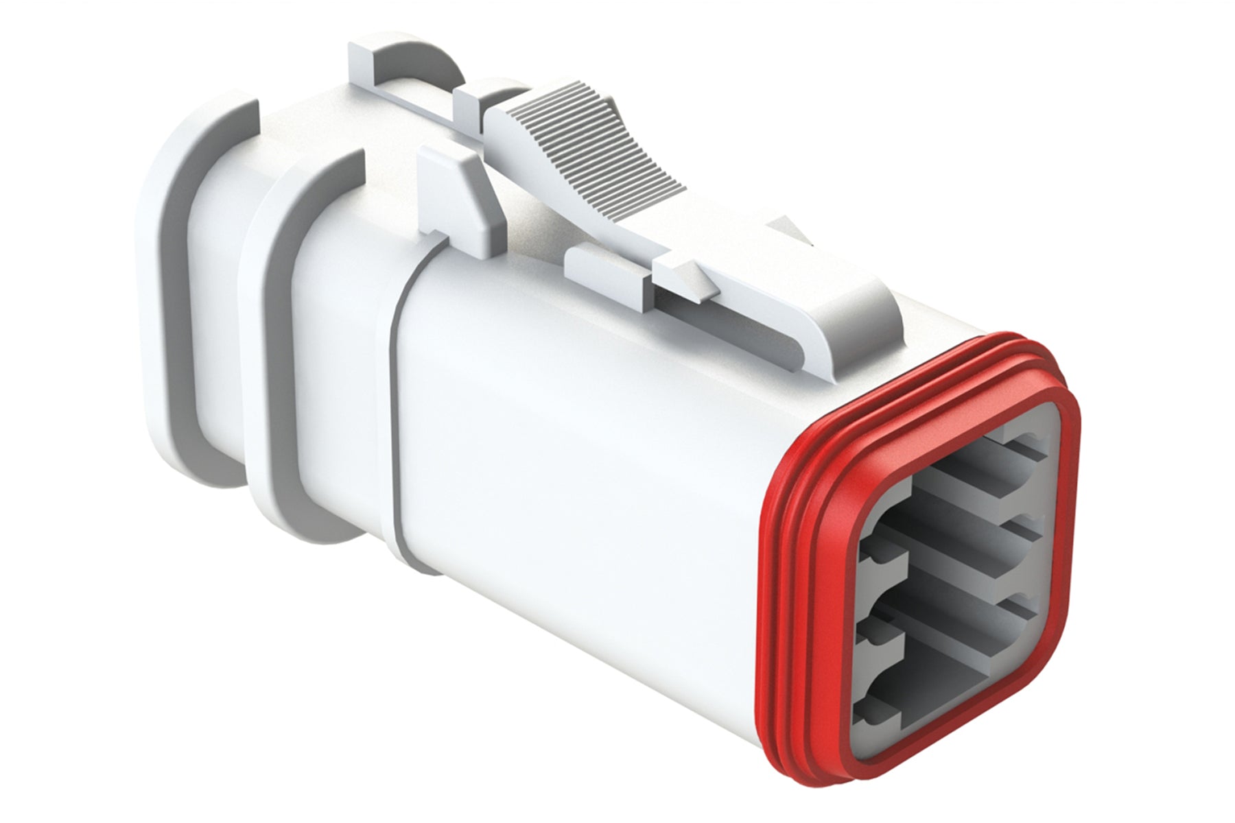 AT06-6S-OMRDWHT 6 Position Overmolded Plug, Socket, Reduced Seal, Whit ...