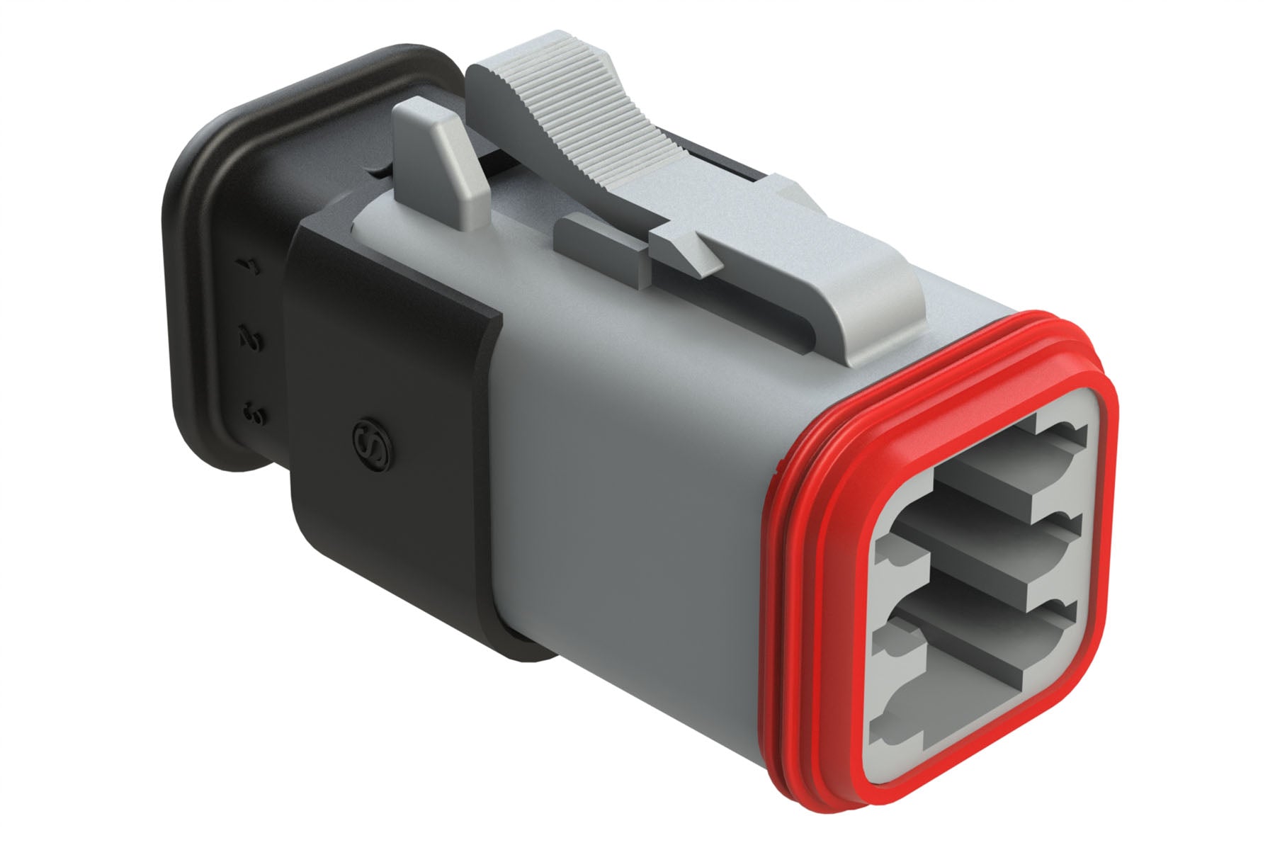 AT06-6S-SR01GRY 6-Way Plug Female Connector with Strain Relief Endcap ...