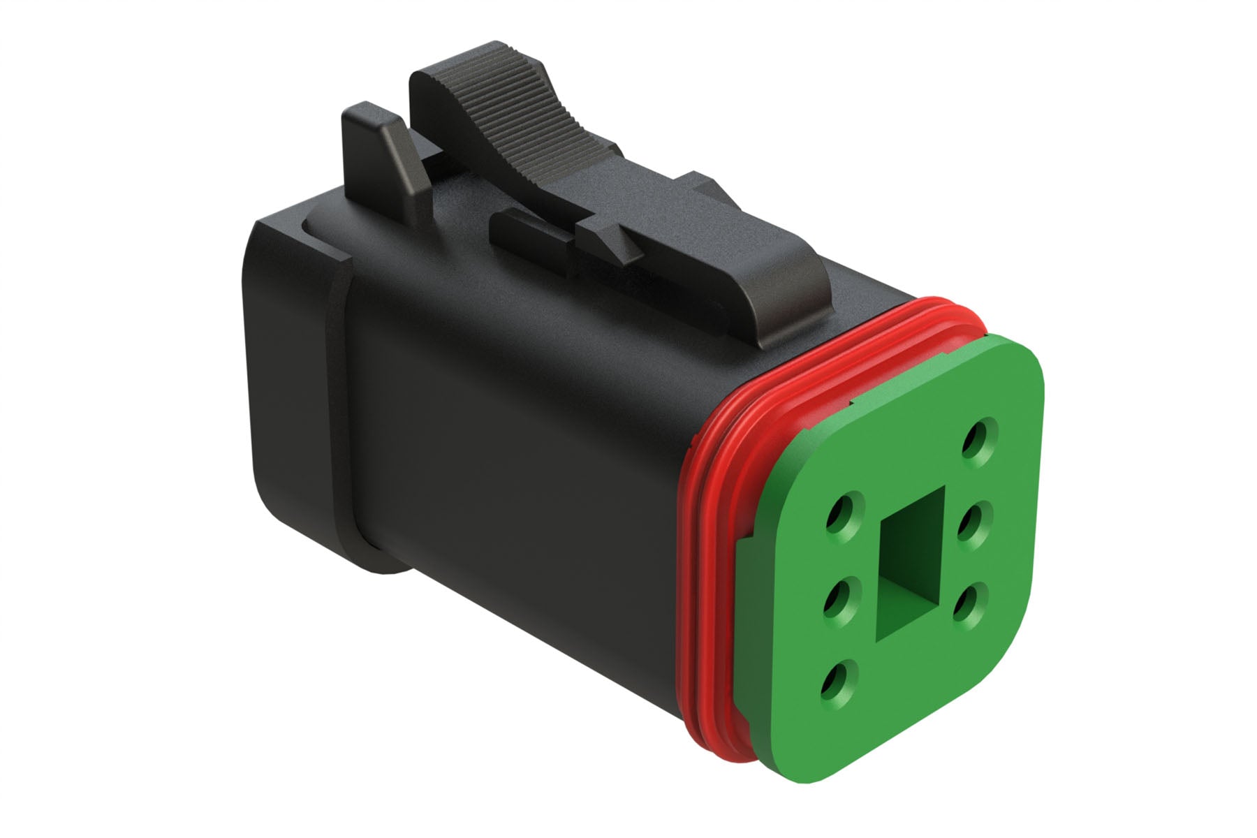 AT06-6S-SS01BLK 6-Way Plug, Female Connector with Solid Rear Grommet a ...
