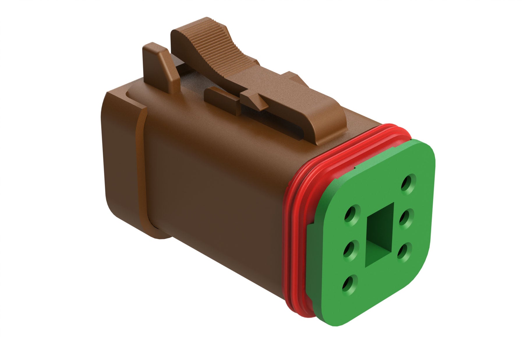 AT06-6S-SS01BRN 6-Way Plug, Female Connector with Solid Rear Grommet a ...