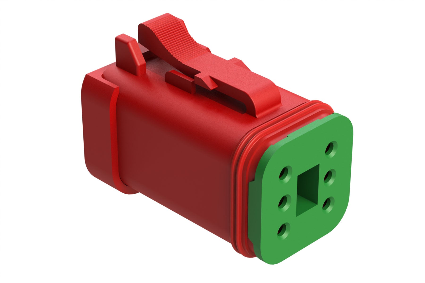 AT06-6S-SS01RED 6-Way Plug, Female Connector with Solid Rear Grommet a ...
