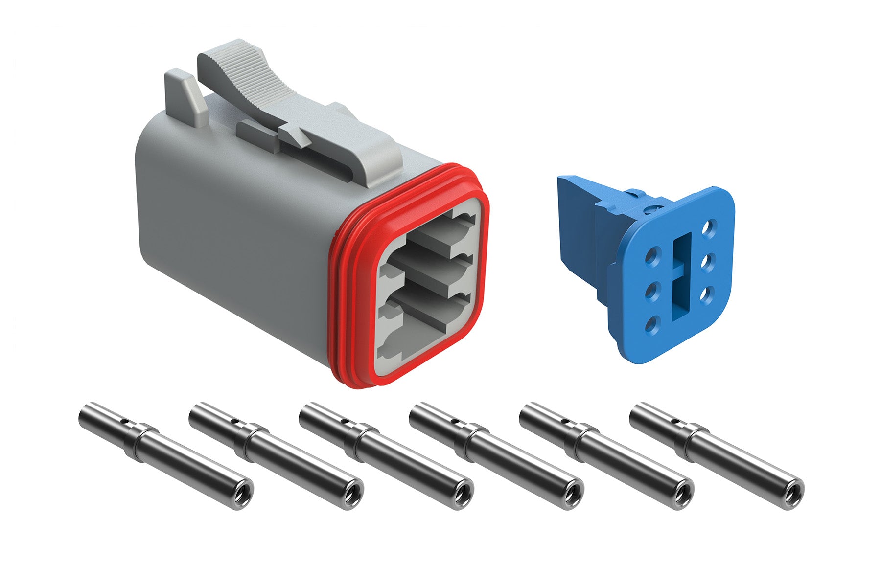 AT06-6S2-KIT01 6 Position Plug, Kit, Blue Wedgelock and Socket Contact ...