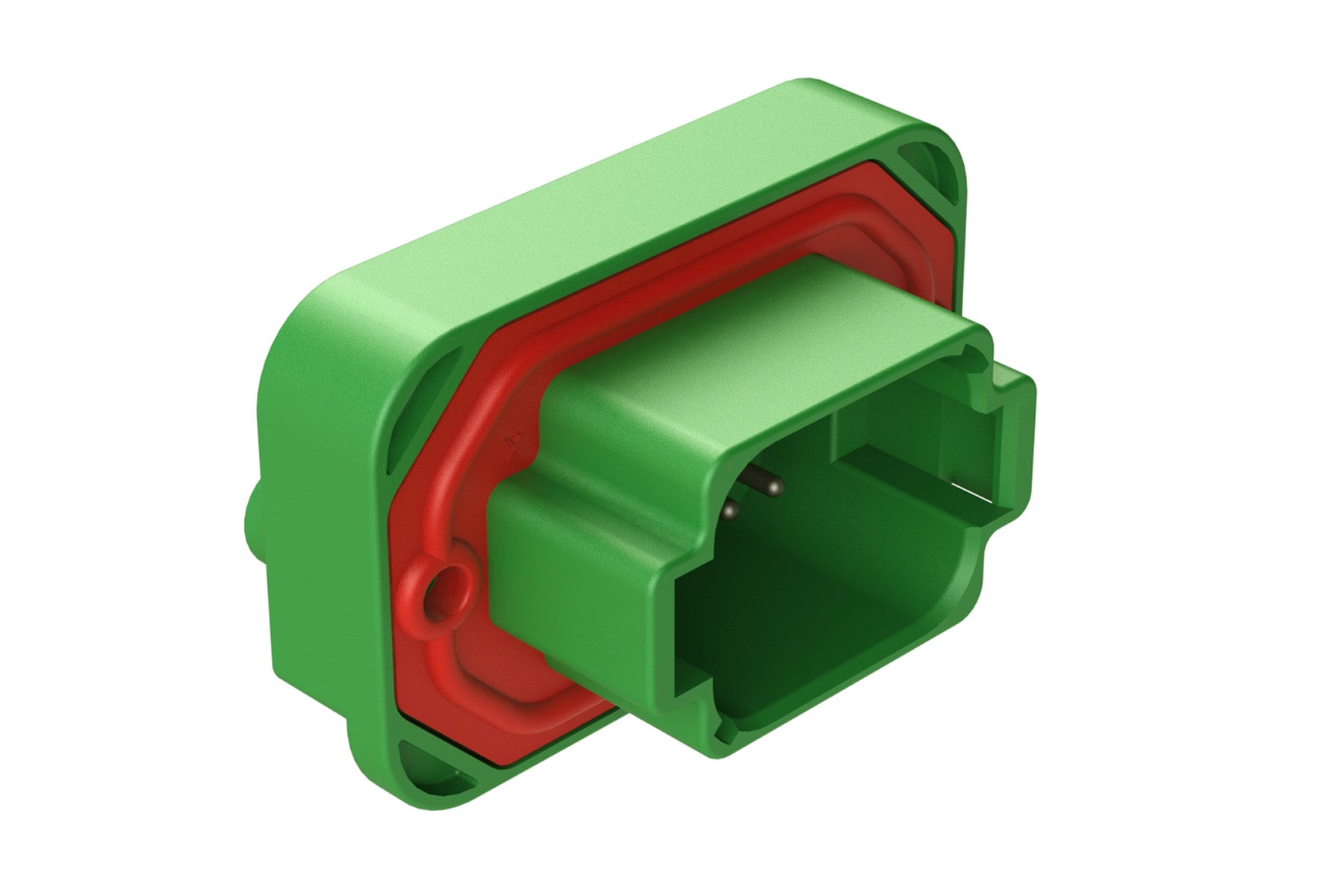 AT15-08PC-BM04 8 Position Flange Mount PCB Receptacle, Potted, Green ...