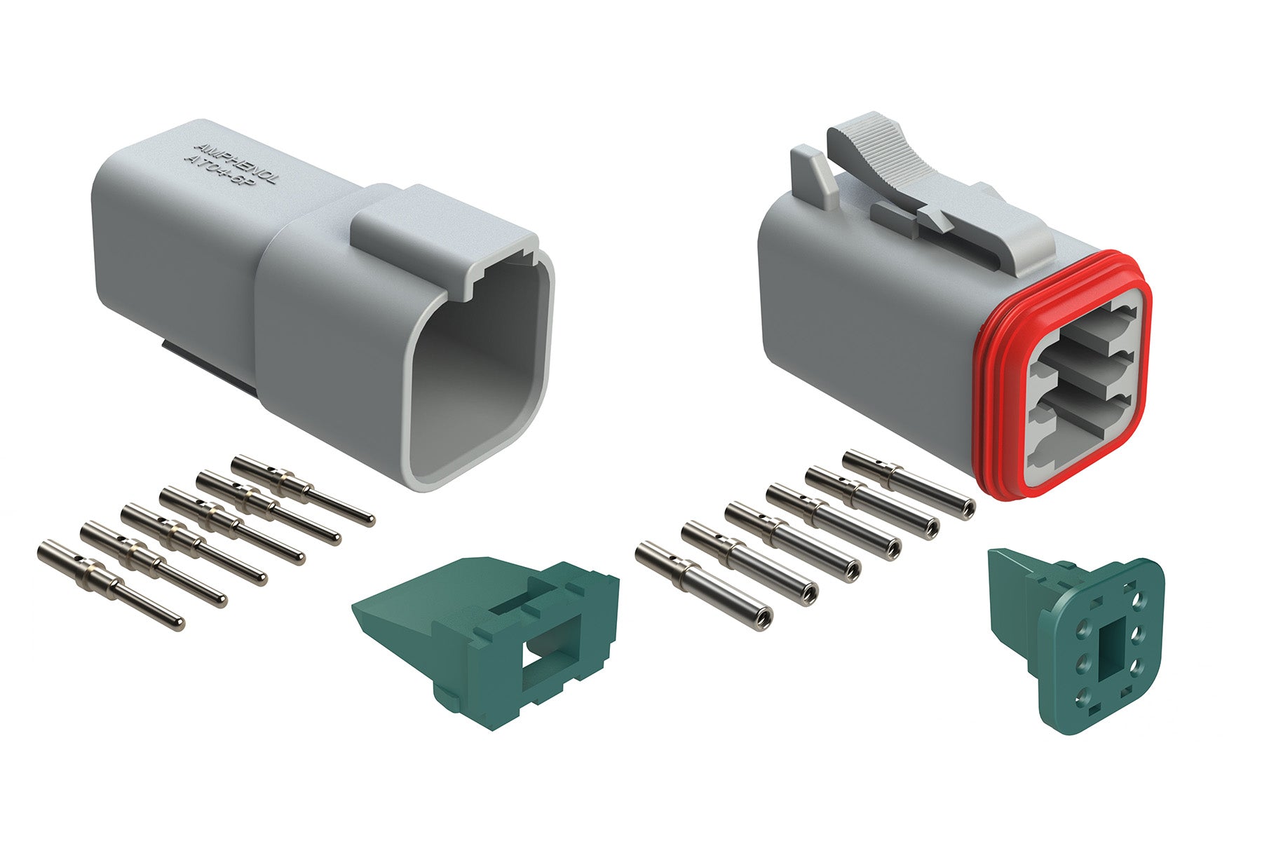 AT6PS-CKIT 6-Way Pin and Socket Plug, Receptacle, Wedge and Contacts K ...