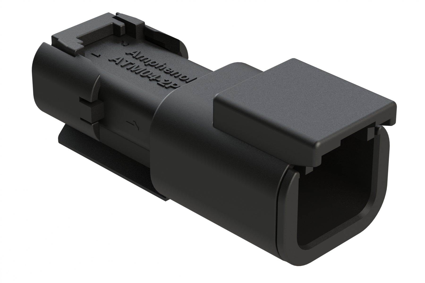 ATM04-2P-SF01BLK 2 Position Receptacle, Pin, Snap-Fit End Cap, Black ...
