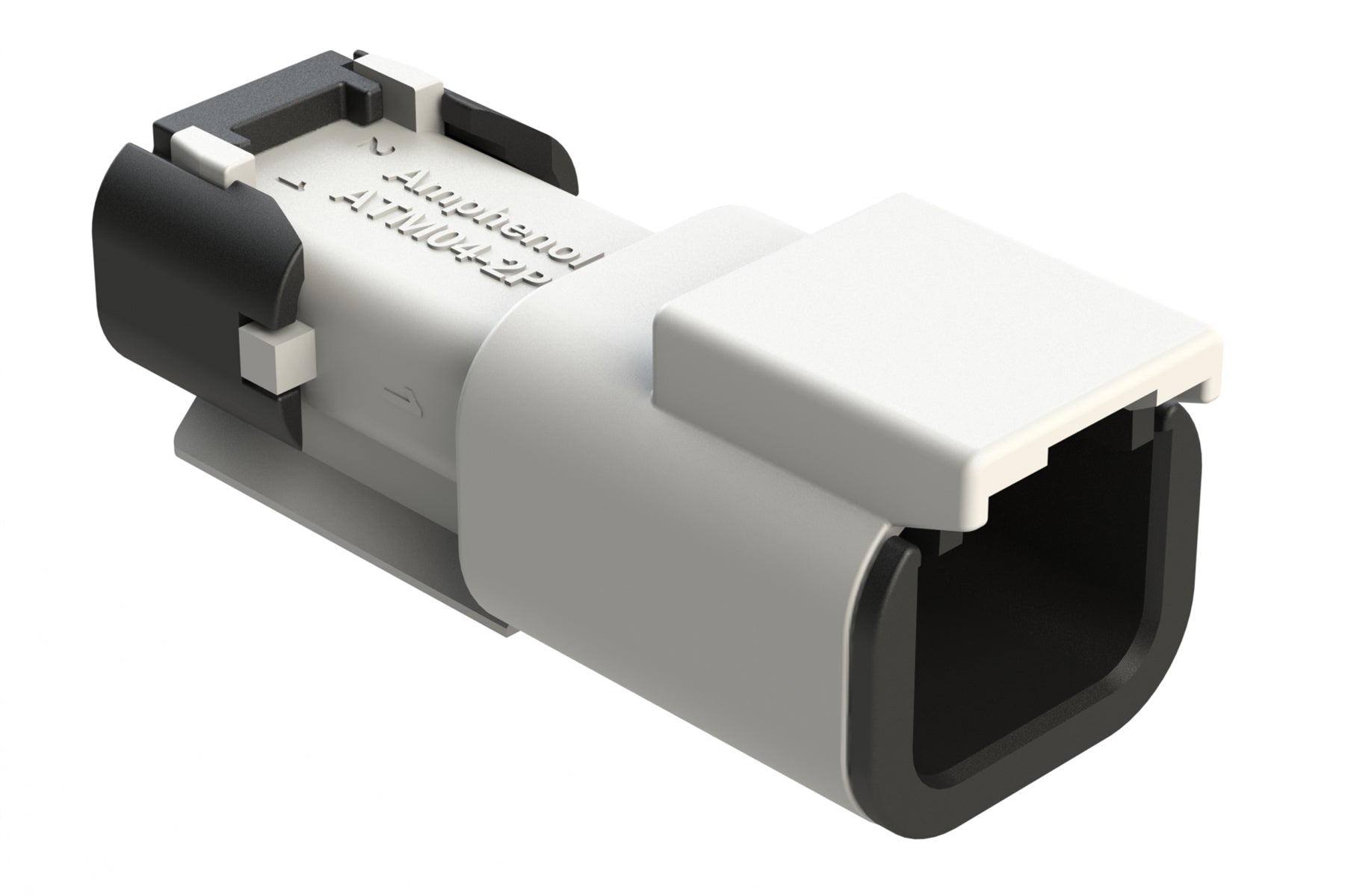 ATM04-2P-SF01WHT 2 Position Receptacle, Pin, Snap-Fit End Cap, White ...