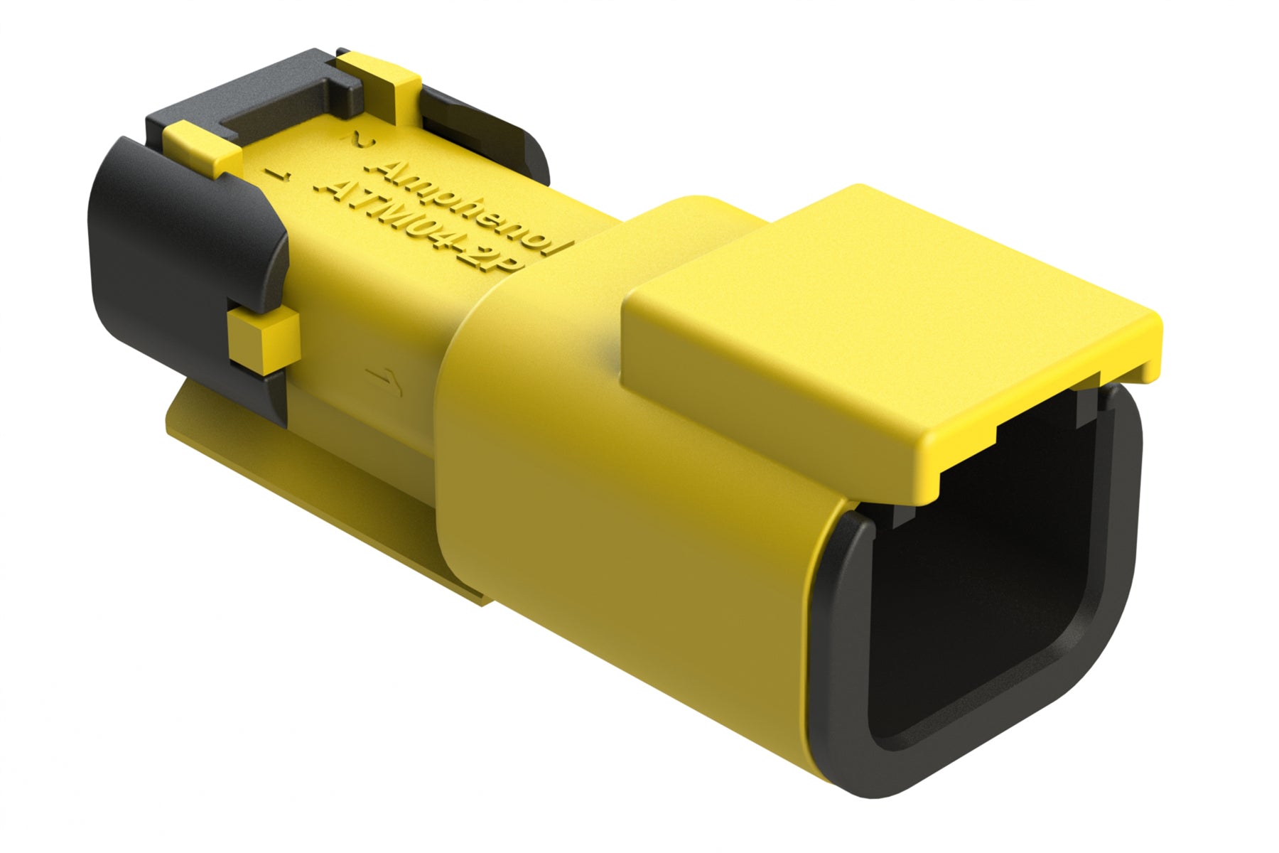 ATM04-2P-SF01YEL 2 Position Receptacle, Pin, Snap-Fit End Cap, Yellow ...