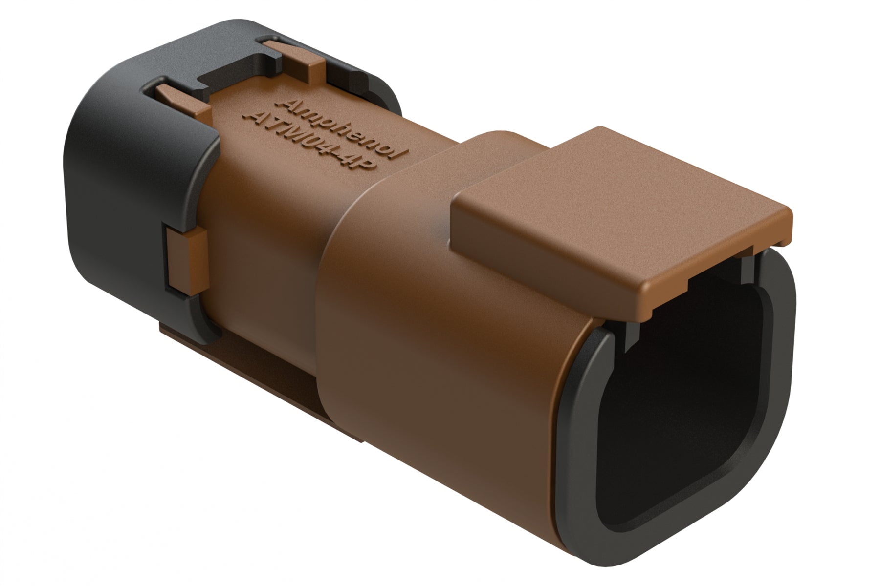 ATM04-4P-SF01BRN 4 Position Receptacle, Pin, Snap-Fit End Cap, Brown ...