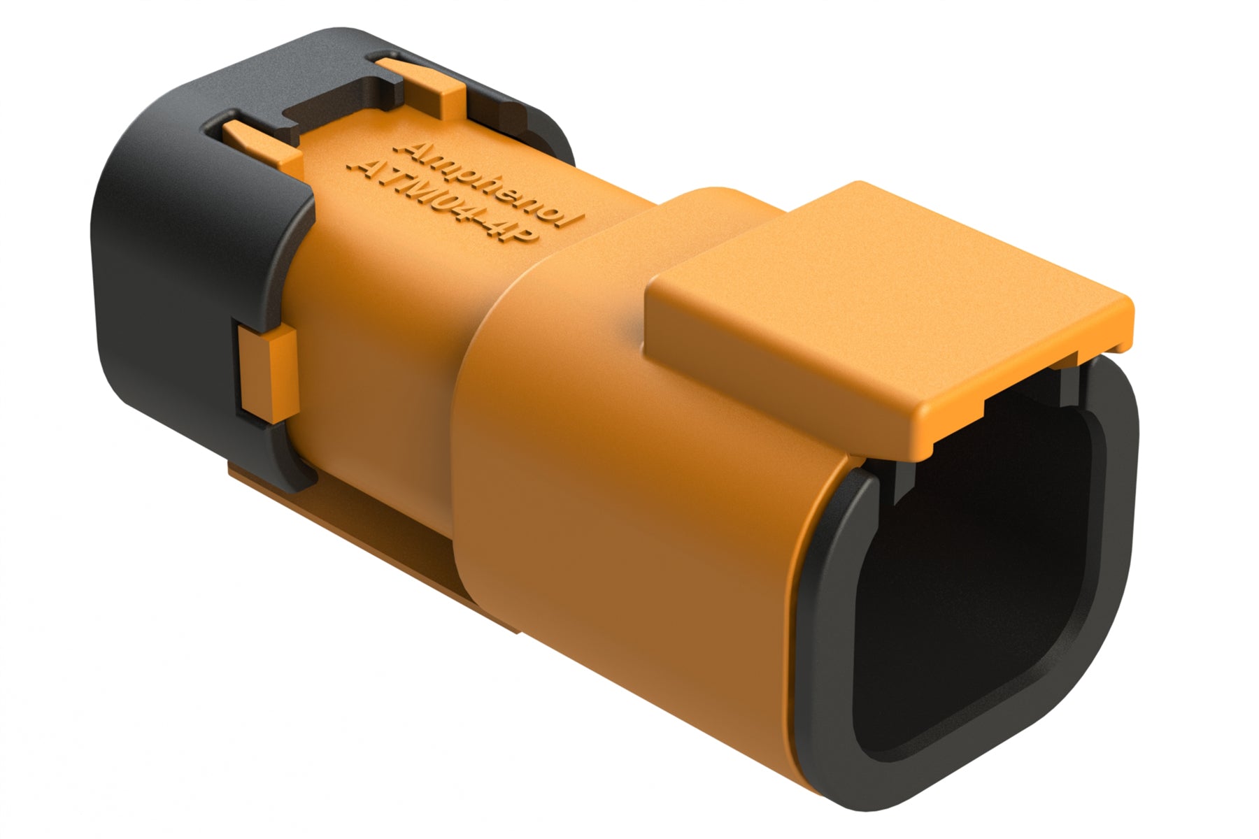 ATM04-4P-SF01ORG 4 Position Receptacle, Pin, Snap-Fit End Cap, Orange ...