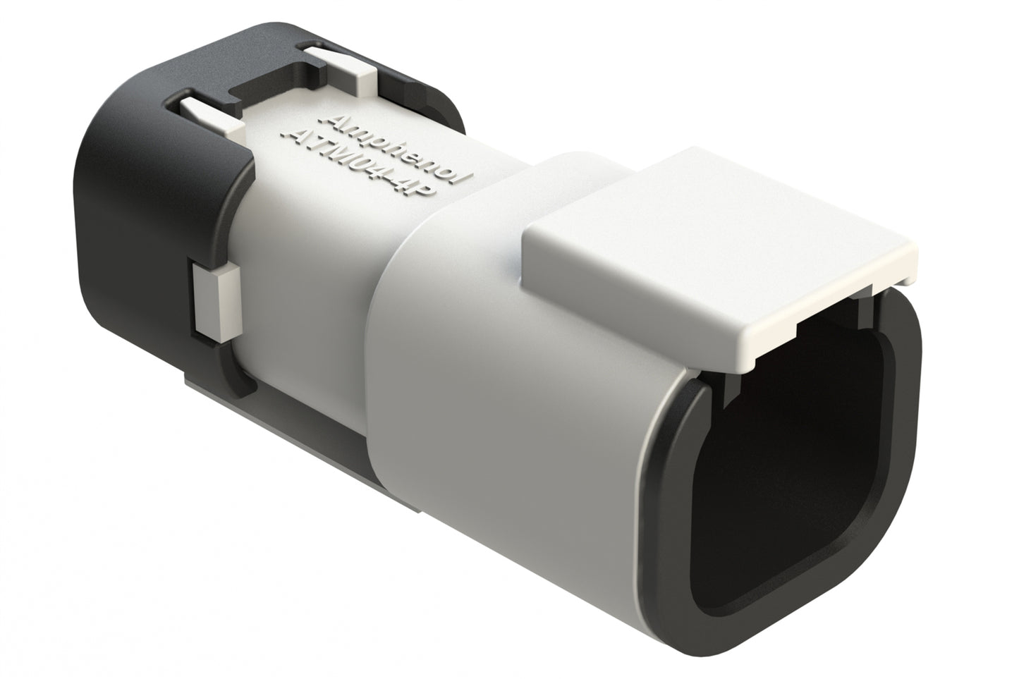 ATM04-4P-SF01WHT 4 Position Receptacle, Pin, Snap-Fit End Cap, White ...