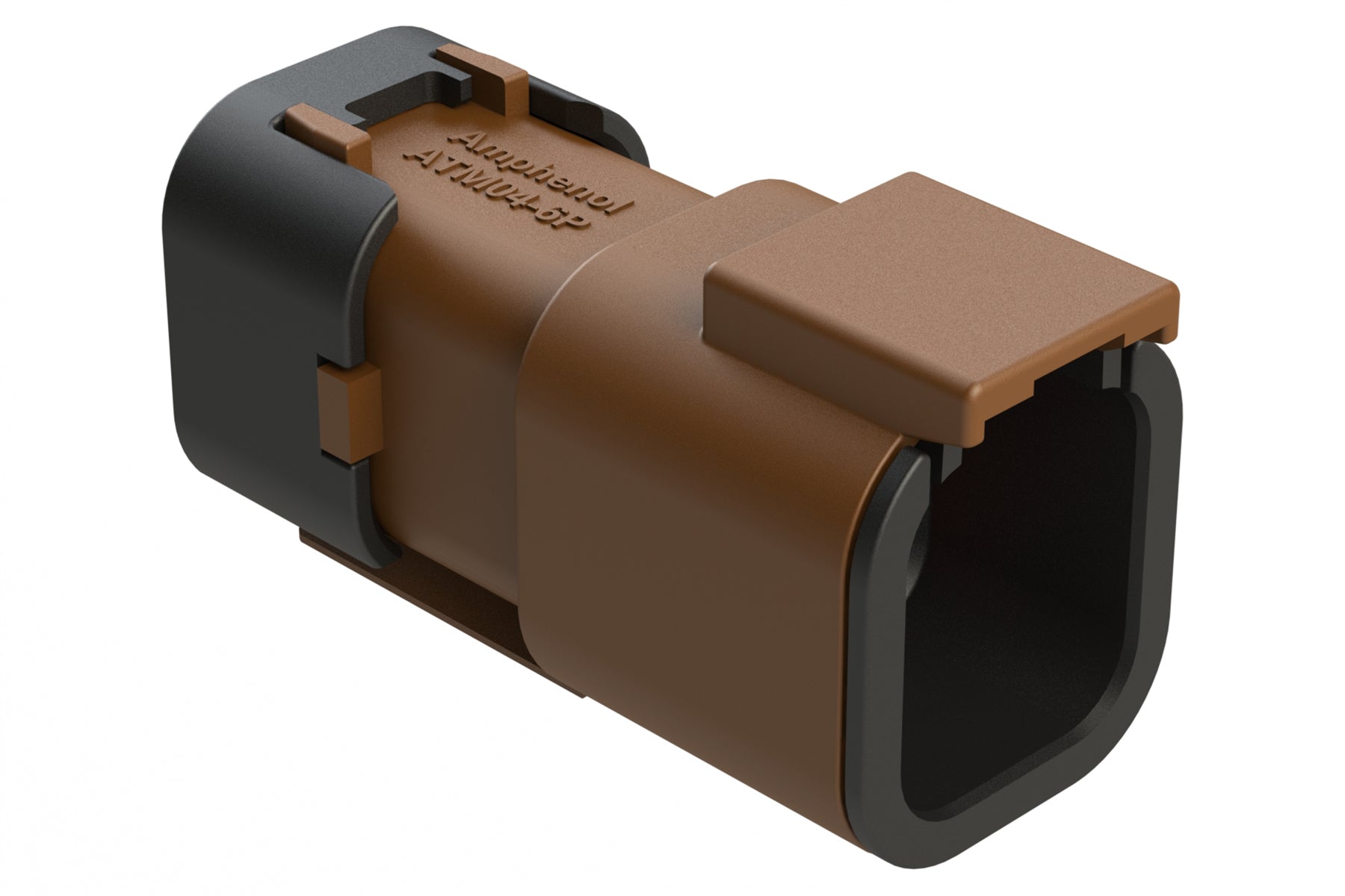 ATM04-6P-SF01BRN 4 Position Receptacle, Pin, Snap-Fit End Cap, Brown ...